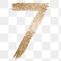 Transparent glitter number 7 gold | Premium PNG Sticker - rawpixel