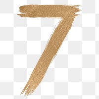 Transparent gold number 7 brushed | Free PNG Sticker - rawpixel