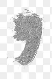 Comma sign silver png brush | Free PNG Sticker - rawpixel