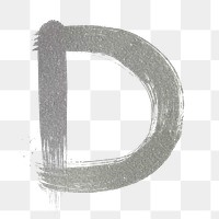 Transparent letter d silver brush | Premium PNG Sticker - rawpixel