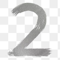 Number 2 brush stroke png | Premium PNG Sticker - rawpixel