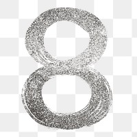 Silver glitter 8 number png | Premium PNG Sticker - rawpixel
