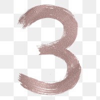 Number 3 png brush stroke | Free PNG Sticker - rawpixel