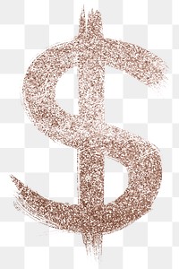 Transparent glitter dollar symbol brushed | Free PNG Sticker - rawpixel