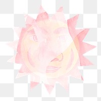 Pink celestial sun face with ray | Free PNG Sticker - rawpixel