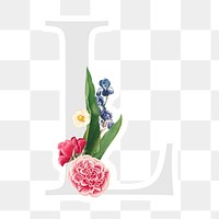 Flower decorated capital letter L | Free PNG Sticker - rawpixel