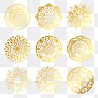 Golden arabesque patterned design element | Premium PNG - rawpixel