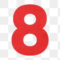 Red number eight design element | Premium PNG Sticker - rawpixel