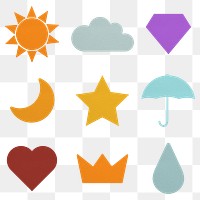 Colorful paper craft shapes design | Premium PNG - rawpixel