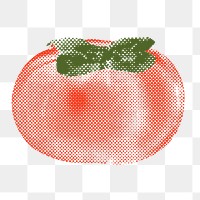 Halftone persimmon stickerdesign element | Premium PNG Sticker - rawpixel