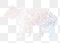 Silvery holographic bear design element | Premium PNG Sticker - rawpixel