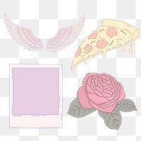 Cute sticker set design elements | Premium PNG - rawpixel