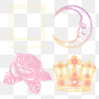 Cute neon sticker set design | Premium PNG - rawpixel