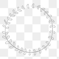 Leafy doodle frame design element | Premium PNG - rawpixel