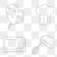 Cute cooking utensils doodle stickers | Premium PNG - rawpixel