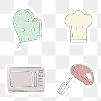 Cute cooking utensils doodle stickers | Premium PNG - rawpixel