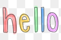 Hello colorful doodle typography design | Premium PNG Sticker - rawpixel