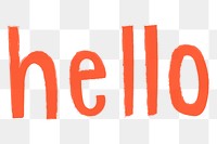 Orange hello greetings typography design | Premium PNG Sticker - rawpixel
