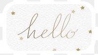 Golden hello greetings typography on a badge | Free PNG Sticker - rawpixel