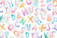 Png watercolor letter pattern wallpaper | Premium PNG - rawpixel