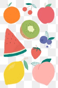 Png colorful fruit clipart set | Premium PNG - rawpixel