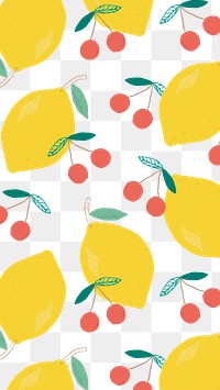 Png lemon cherry pattern transparent | Free PNG - rawpixel