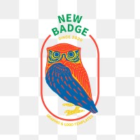 Colorful retro owl logo transparent | Premium PNG Sticker - rawpixel