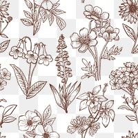 Seamless flower pattern png collage | Premium PNG - rawpixel