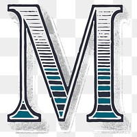 Retro letter M alphabet font | Premium PNG Sticker - rawpixel