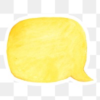 Hand drawn yellow speech bubble | Premium PNG Sticker - rawpixel