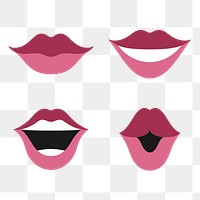 Pink lips design element collection | Premium PNG - rawpixel