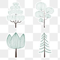 Cute pine tree sticker white | Premium PNG - rawpixel