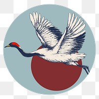 Japanese red-crowned crane sticker design | Free PNG Sticker - rawpixel