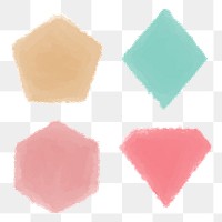 Colorful watercolor geometric shapes set | Premium PNG - rawpixel