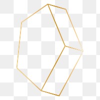Minimal gold pentagonal prism shape | Free PNG Sticker - rawpixel