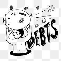 Man in debt during the coronavirus | Free PNG Sticker - rawpixel