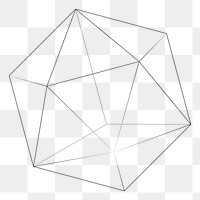 Black 3D icosahedron design element | Premium PNG Sticker - rawpixel