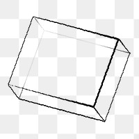 Distorted 3D flat cuboid outline | Premium PNG Sticker - rawpixel
