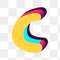 Png letter C yellow funky | Premium PNG Sticker - rawpixel