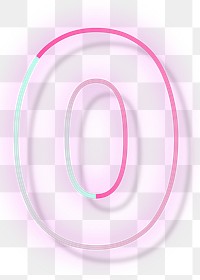 Pink neon glow number 0 | Premium PNG Sticker - rawpixel