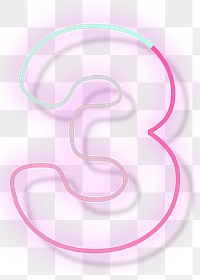 Pink neon glow number 3 | Premium PNG Sticker - rawpixel