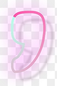 Pink neon glow apostrophe sign | Free PNG Sticker - rawpixel