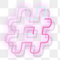 Pink neon glow hashtag symbol | Premium PNG Sticker - rawpixel