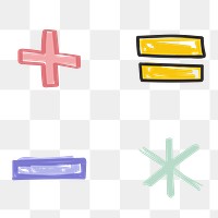Math signs png doodle typography | Premium PNG - rawpixel