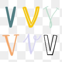 V letter png doodle alphabet | Premium PNG - rawpixel
