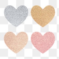 Glitter heart sticker set transparent | Premium PNG - rawpixel
