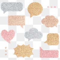 Glitter speech bubble sticker set | Premium PNG - rawpixel