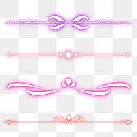 Vintage neon divider element collection | Premium PNG - rawpixel