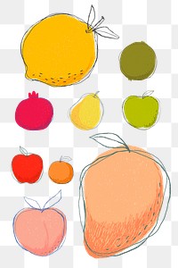 Cute doodle art fruits png | Premium PNG - rawpixel