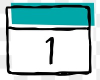 Green png hand drawn calendar | Premium PNG Sticker - rawpixel